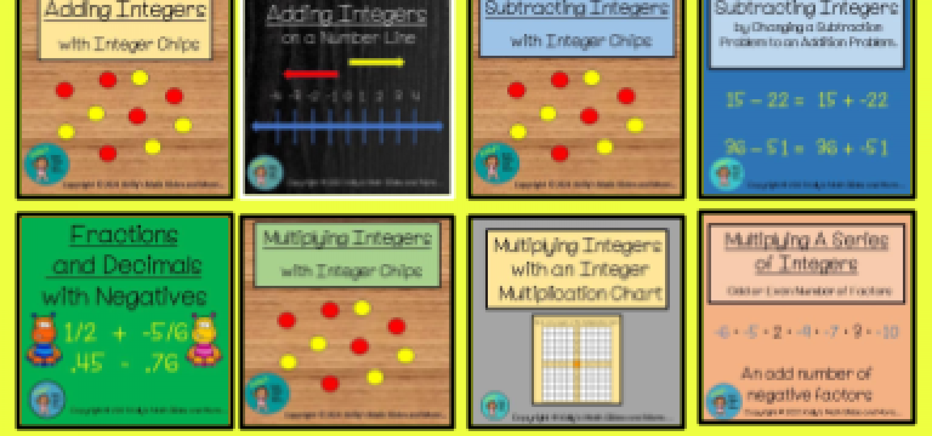 Integers - Critical Lessons for 7th Grade - Kelly's Kool Lessons
